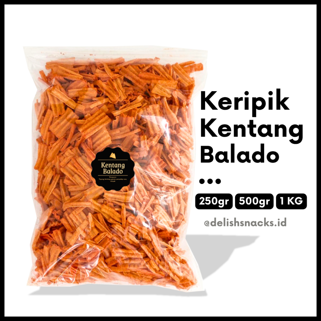 Jual [DELISH SNACKS] Keripik Kentang Balado (Grosir) 250gr 500gr 1 KG ...