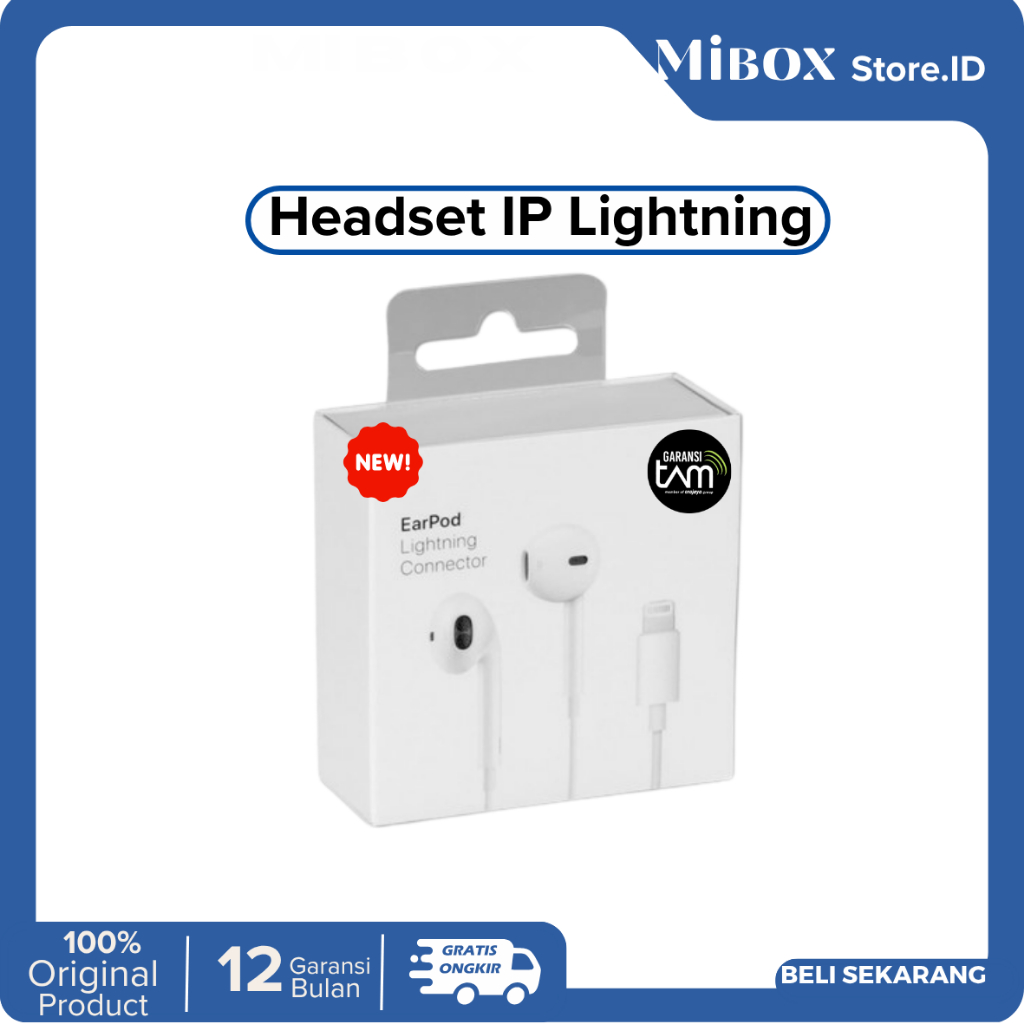 Jual Headset/Earphone Lightning connector IP Original 100% Garansi TAM ...