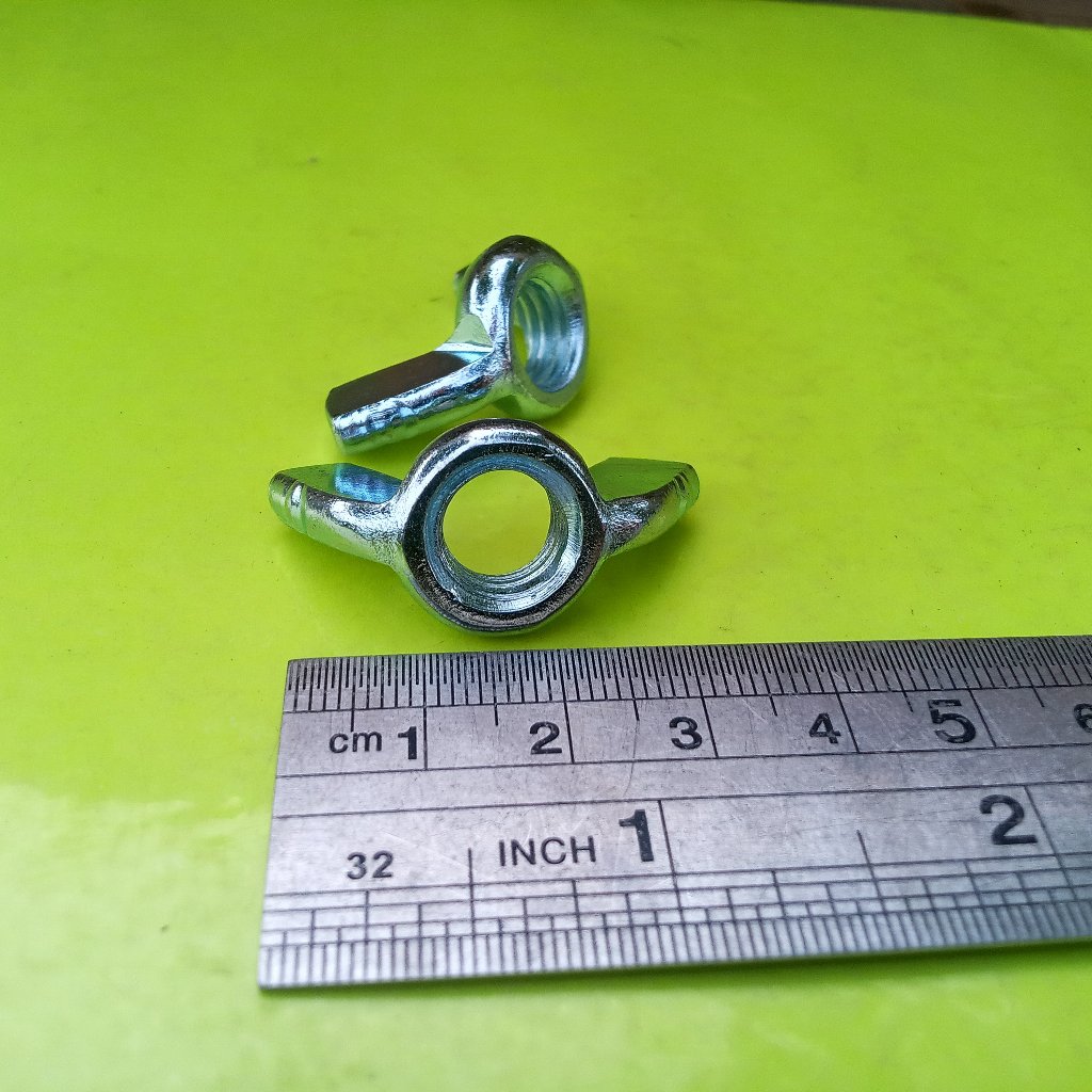 Jual MUR KUPU KUPU M10 PUTIH / MUR KUPING M10 PUTIH / WING NUT M10 ...