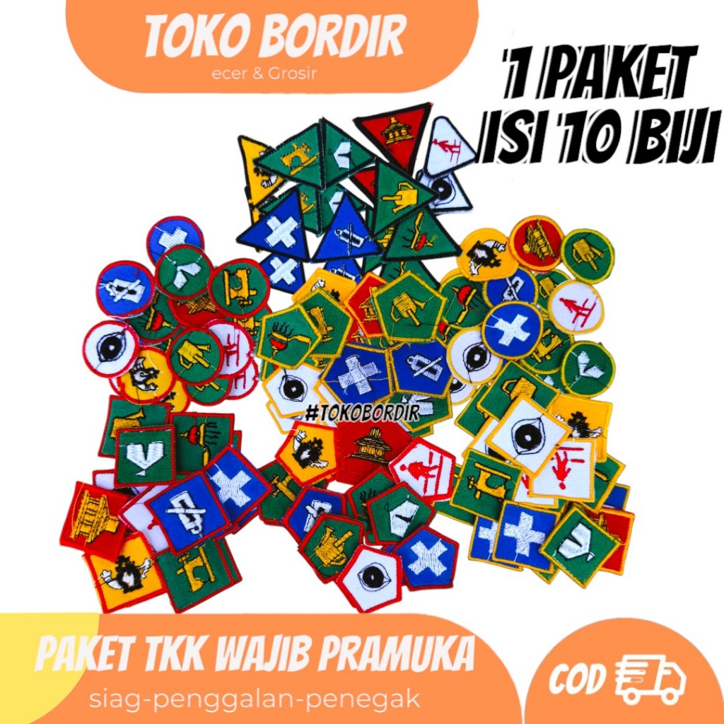 Jual (1 paket isi 10 biji)Tkk wajib siaga penggalang penegak bordir | Shopee Indonesia