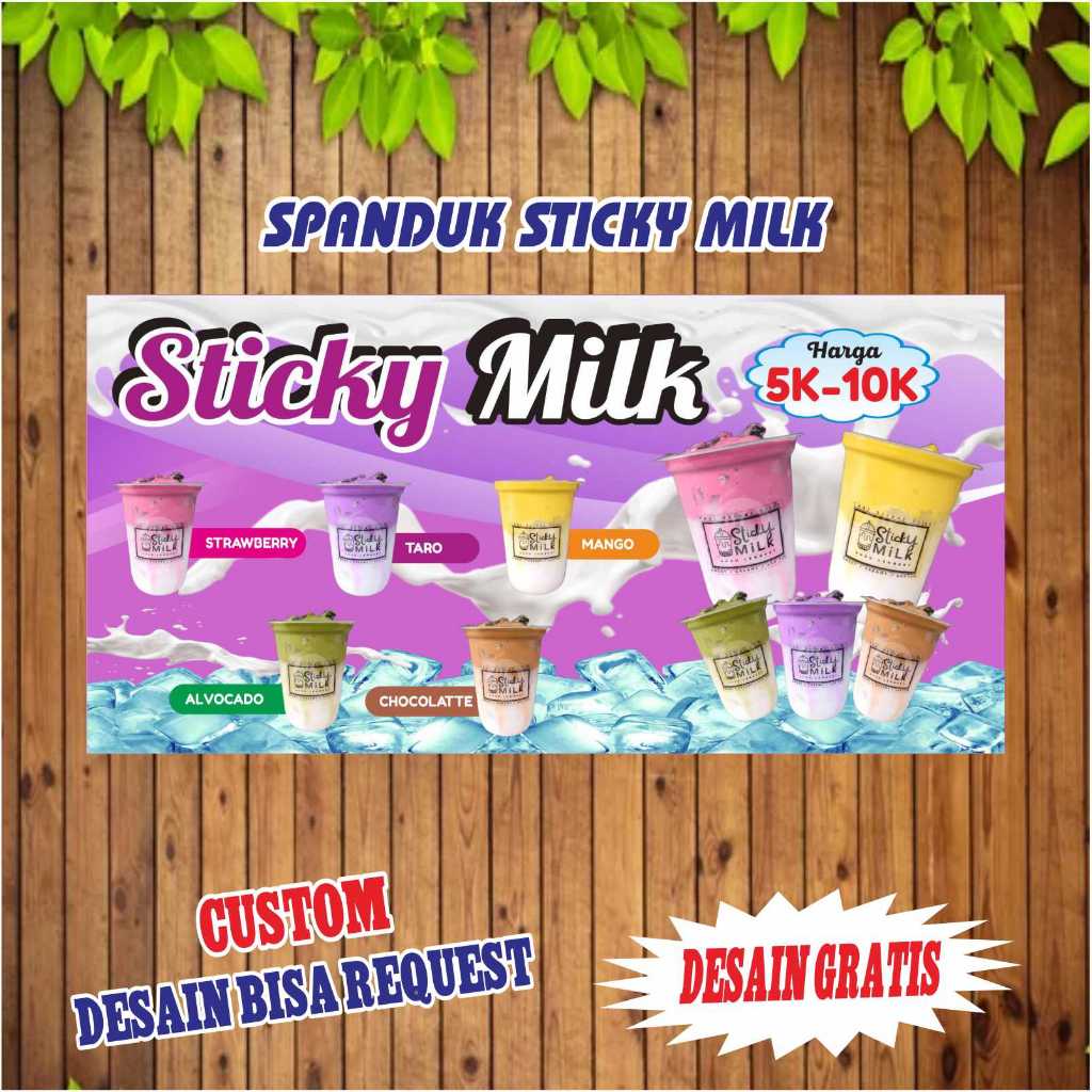 Jual Spanduk Banner Sticky Milk Es Cemil Bisa Request Desain Custom ...