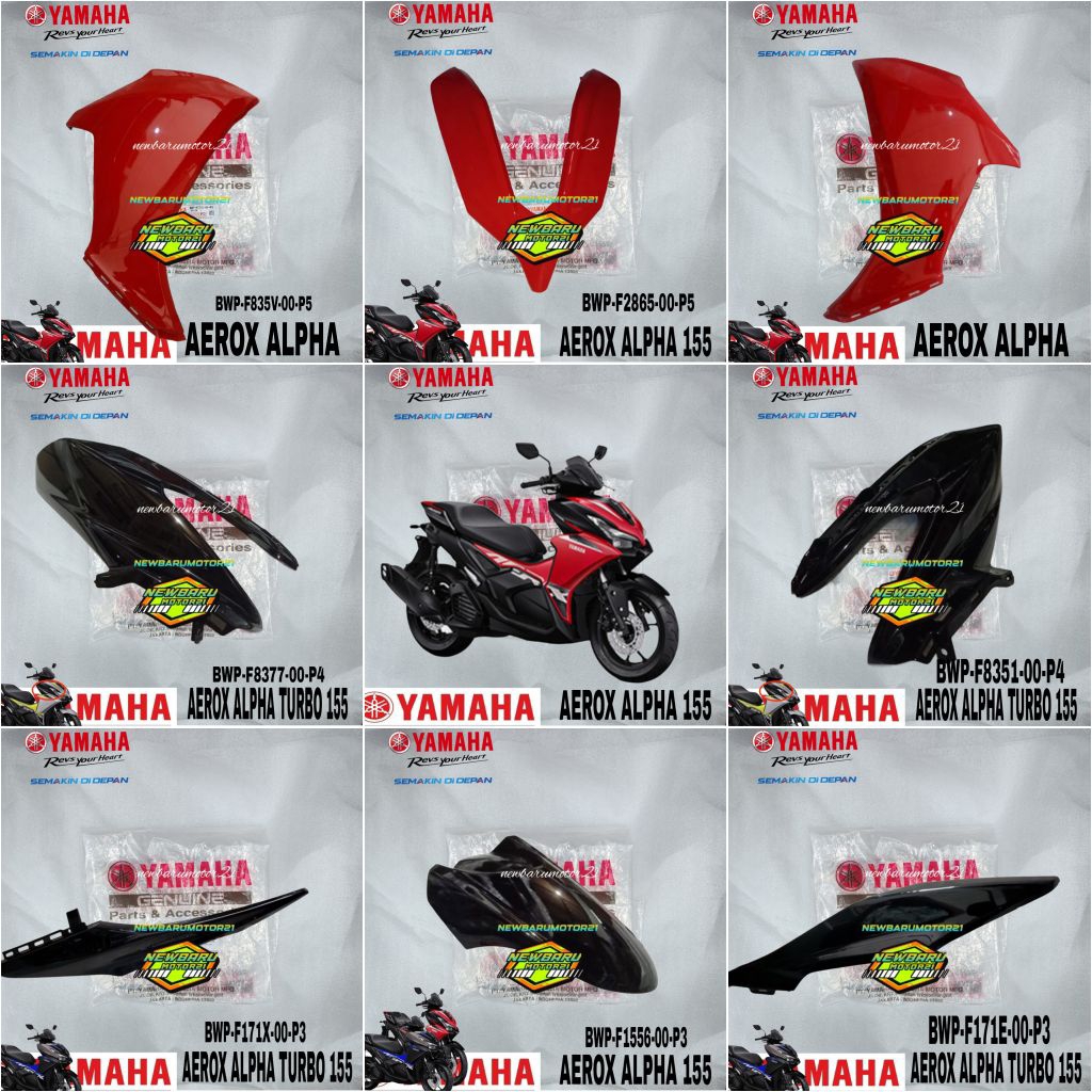 Jual COVER FULL SET BODY HALUS AEROX ALPHA TURBO 155 ORGINAL YAMAHA ...