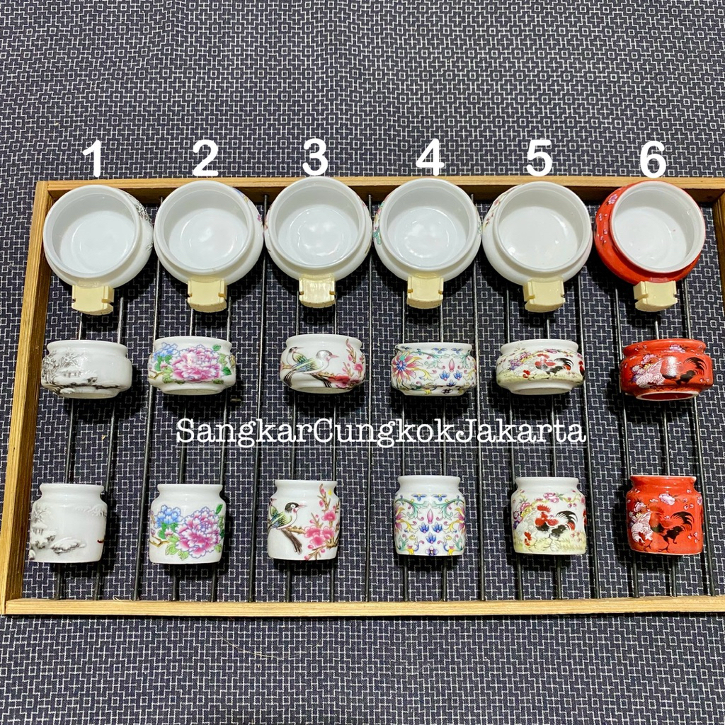 Jual Cepuk Keramik Nanjing Style Pleci Kolibri Finch Ori Cungkok 3PCS ...