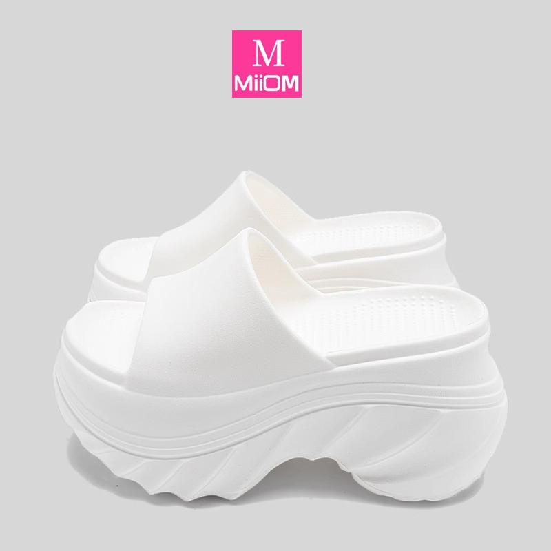 Jual Miiom Sendal slop wedges wanita korean import super high heels ...