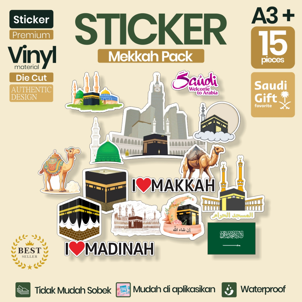 Jual Mosselline By Istimewa - Stiker Makkah Sticker Madinah Pack 15 ...