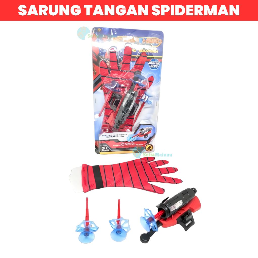 Jual Mainan Anak Sarung Tangan Spiderman Transmitter Shooter Web Dart ...