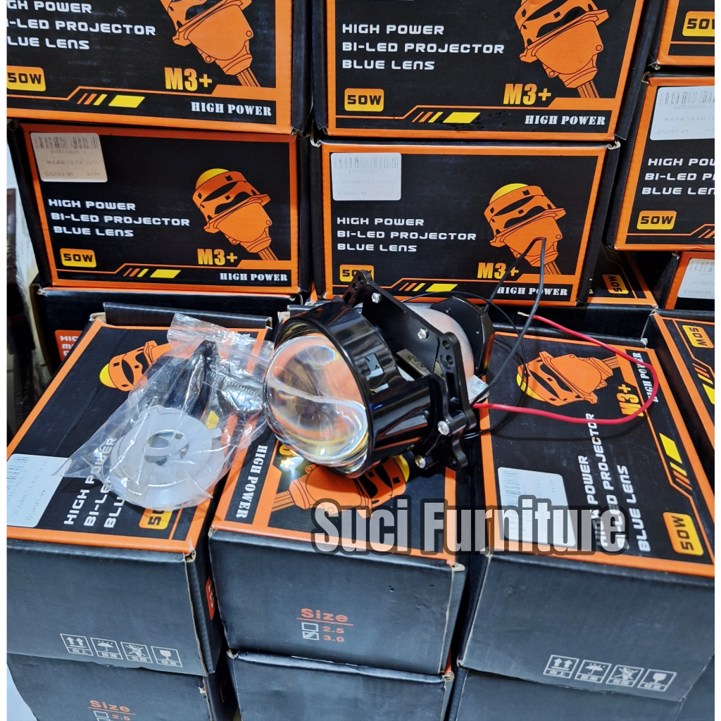 Jual BILED PROJIE 3 INCH DC 12V 55W LED PROJIE BLUE LENS PROJECTOR ...