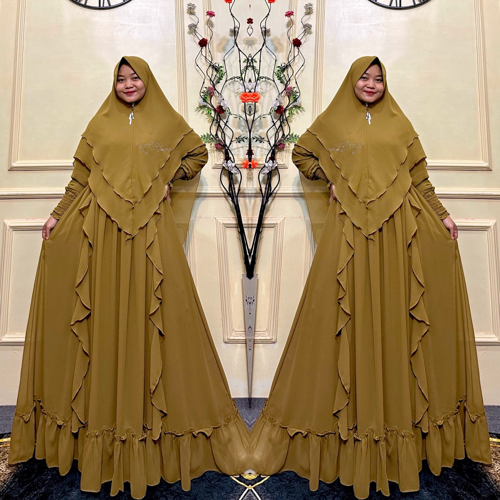 Jual Gamis Ceruty Polos Babydoll Set Hijab Premium Dress Muslim Wanita ...