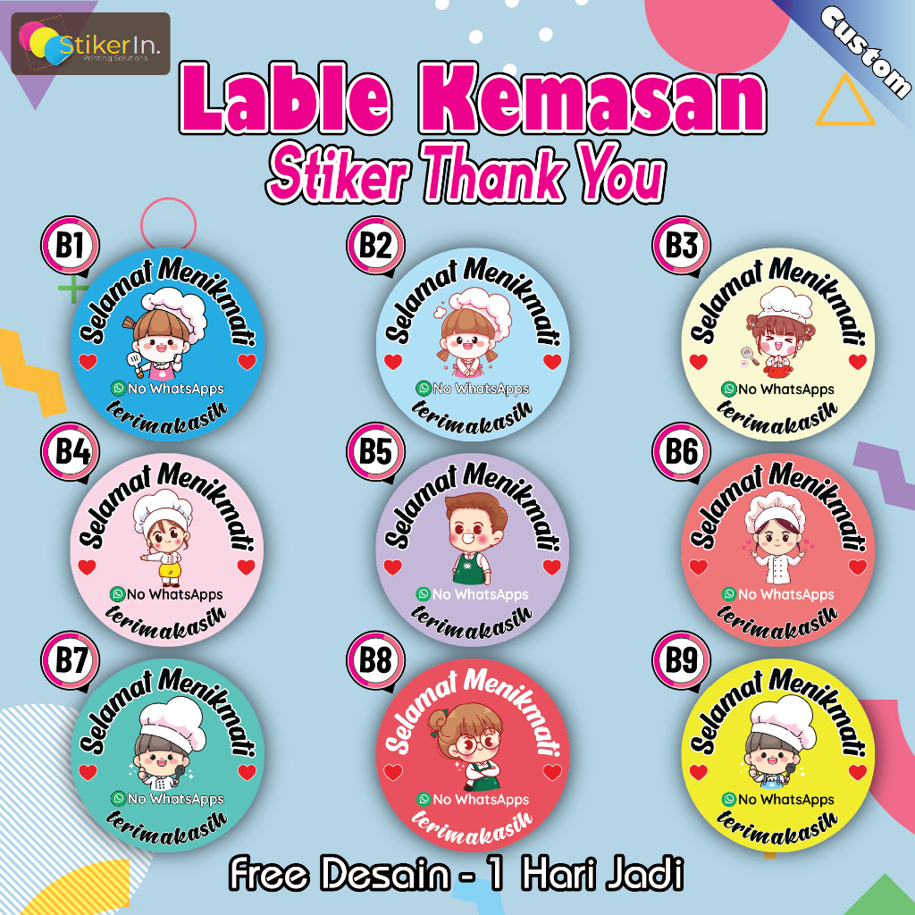 Jual Sticker Thank You Lucu | Stiker Label Segel Ucapan Terima Kasih ...