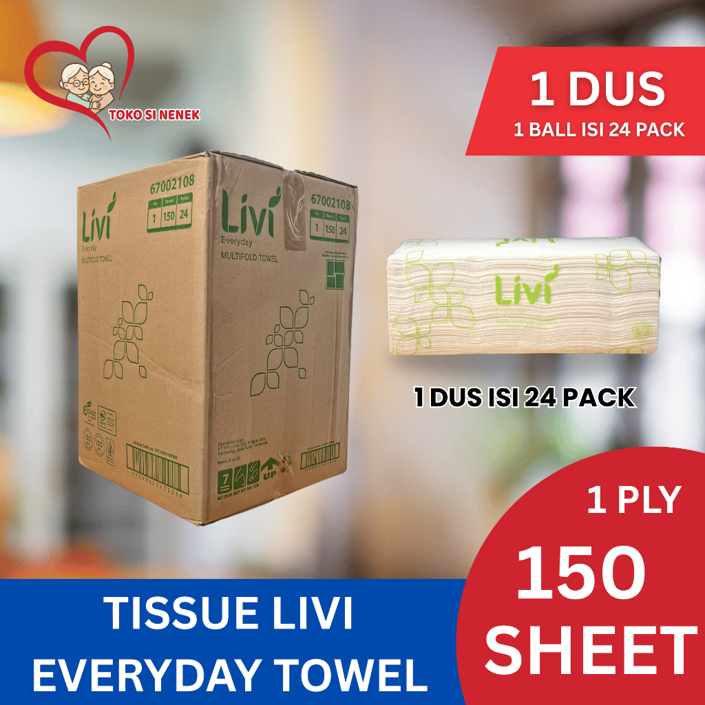 Jual TISSUE MURAH [ PAKET 1 DUS ] TISSUE LIVI EVERYDAY MULTIFOLD TOWEL ...