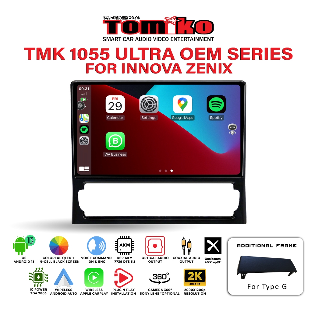 Jual Tomiko - head unit tmk 1055 ultra oem series for Innova Zenix 11.8 ...