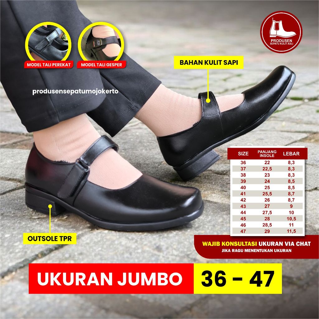 Jual UKURAN 36 - 43 44 45 46 47 SEPATU PANTOFEL WANITA JUMBO SEPATU ...