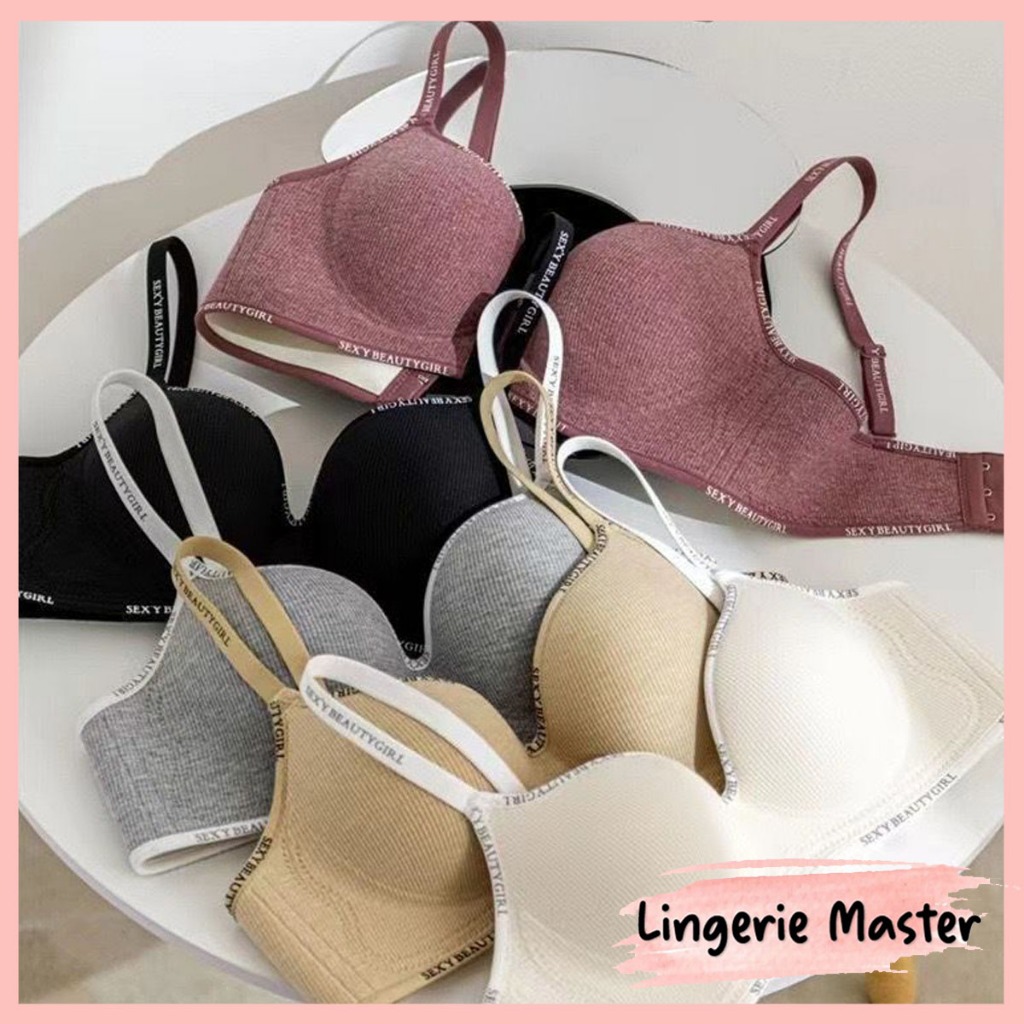 Jual [ LINGERIE MASTER ] - (B-157) BH Bra Motif Garis Lurus Push Up ...