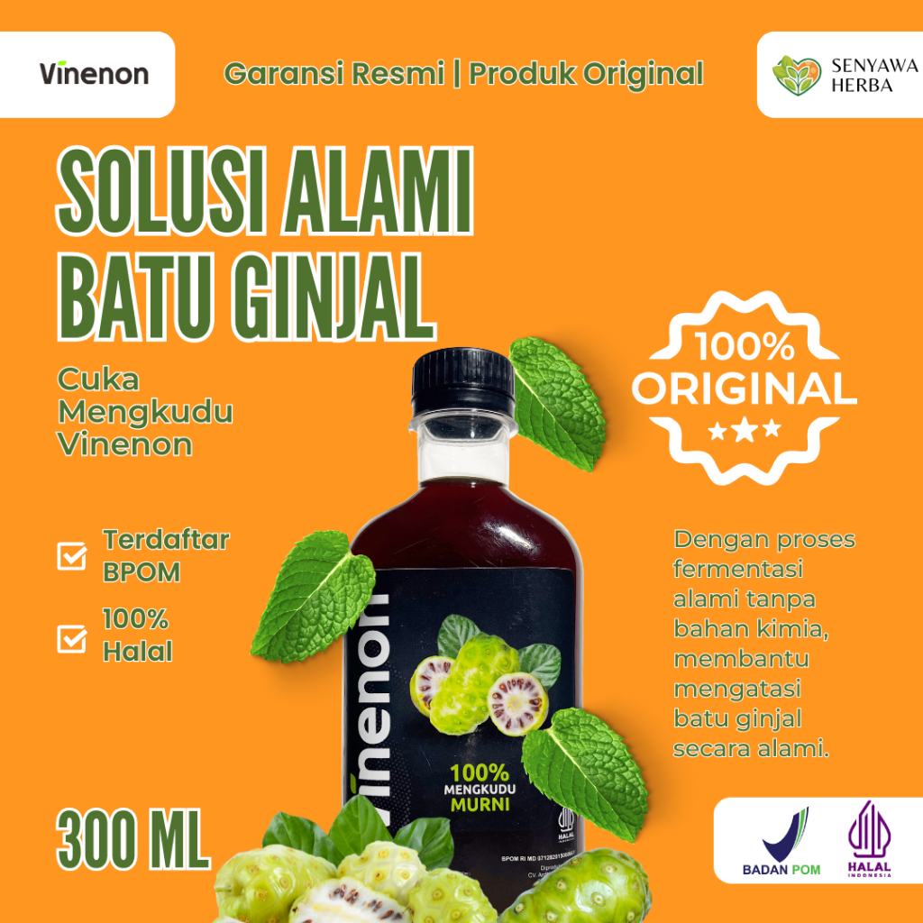 Jual VINENON cuka mengkudu untuk Hancurkan Batu Ginjal & Melancar Purin ...