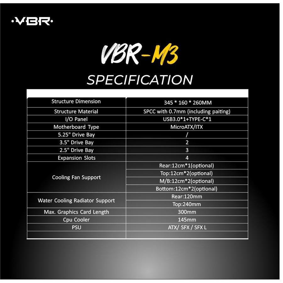 Jual Gaming Case VBR M3 Compact High Performance USB Type C M-ATX ...