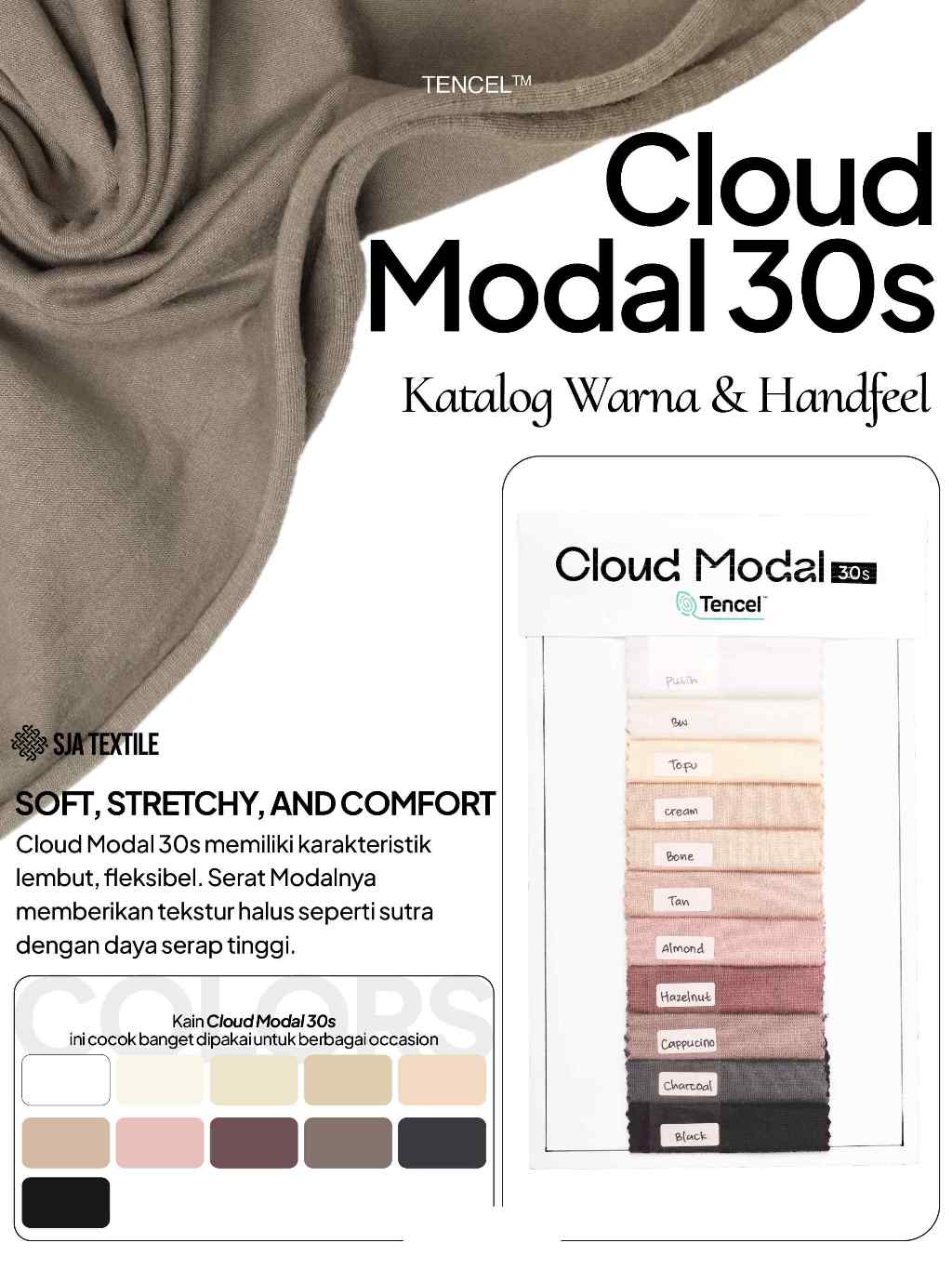 Jual Katalog Cloud Modal 30s by SJA Textile - Kain TENCEL™ Luxury Modal ...