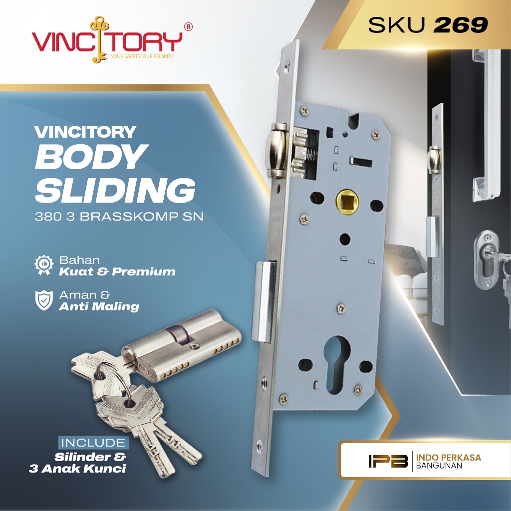 Jual VINCITORY Body Kunci Pintu Body Pelor Komp Key Stainless 304 ...