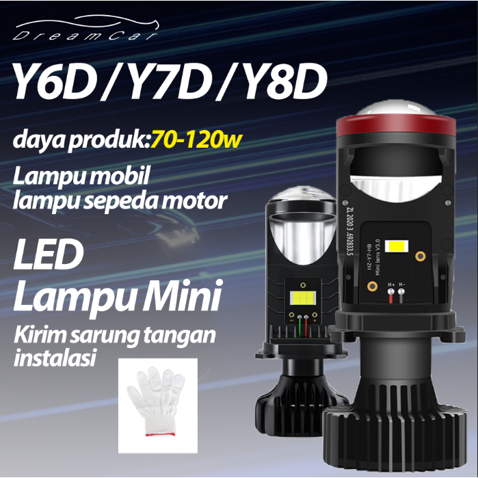 Jual Y6D Y7D Y8D Mini Projie H4 Import Super Terang Lampu LED Mobil ...