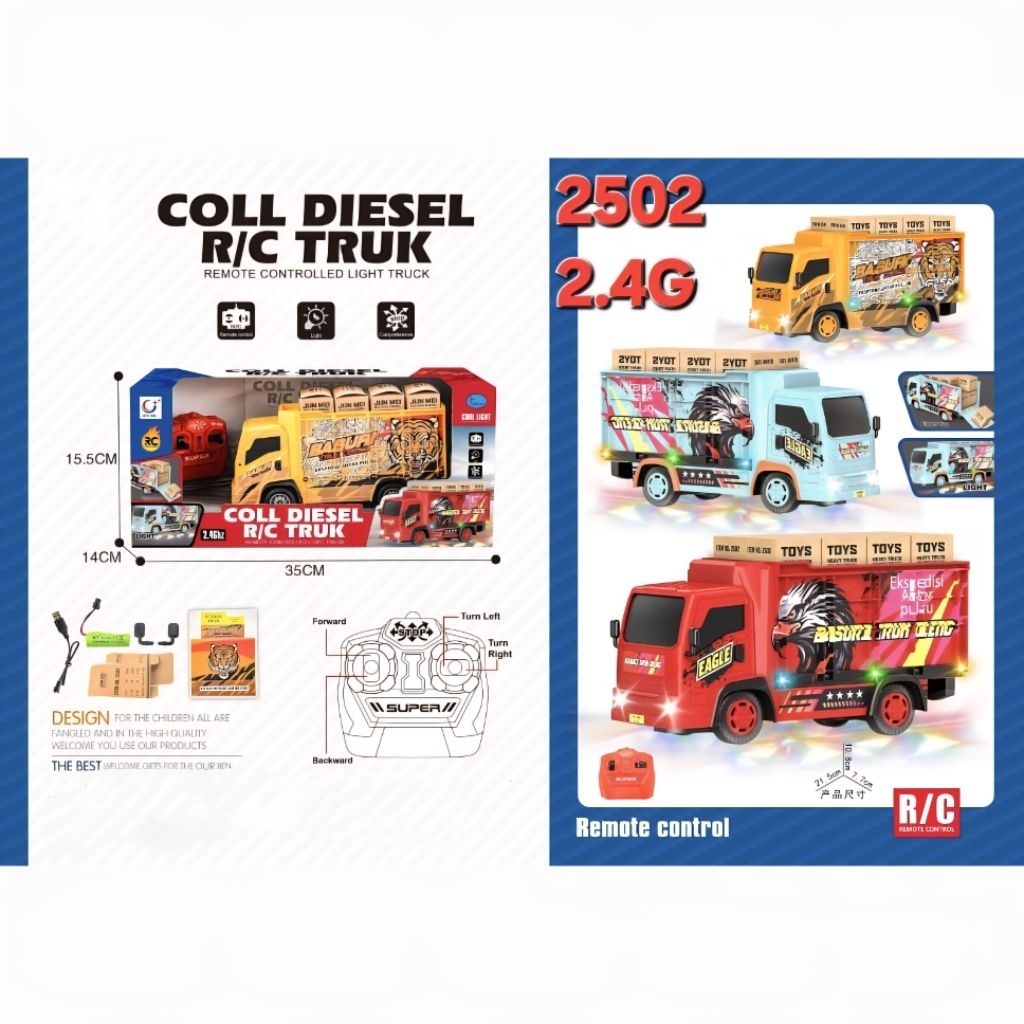 Jual Mainan Mobil Remote Control Coll Diesel Cargo Truck RC Car Pickup ...