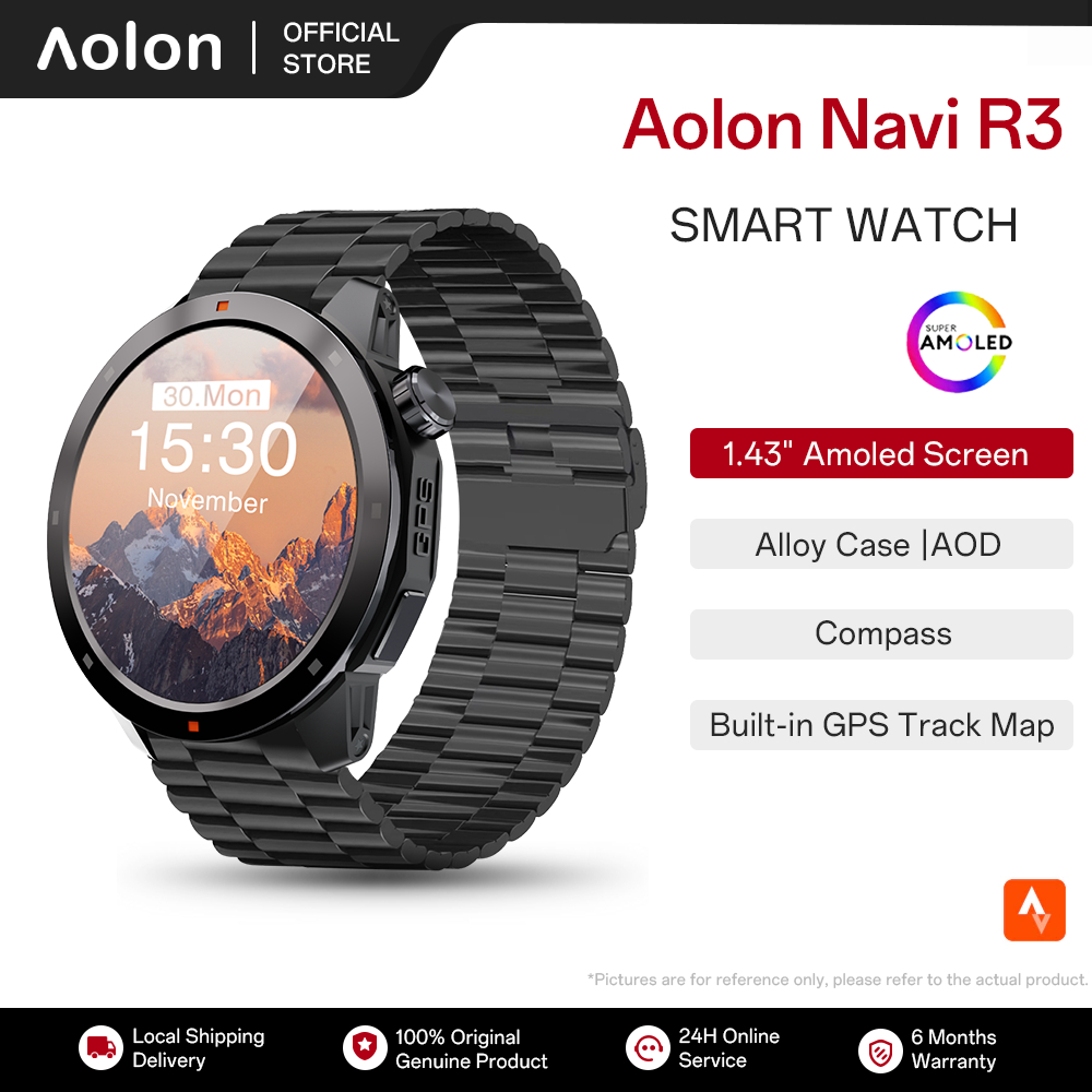 Jual Aolon Navi R3 Jam Tangan Pria GPS Map Pace Amoled AOD Display ...