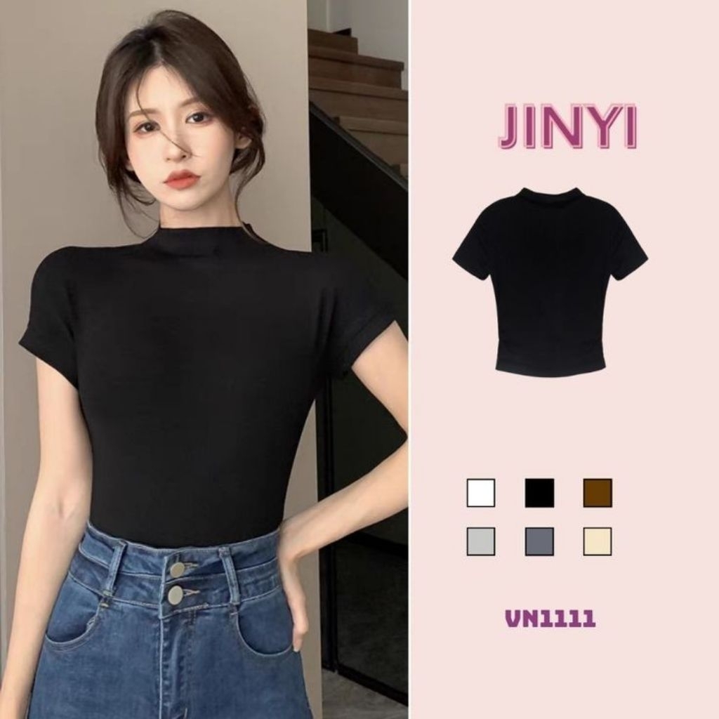 Jual MANSET TURTLENECK LENGAN PENDEK LEHER TINGGI / MANSET LEHER TINGGI ...