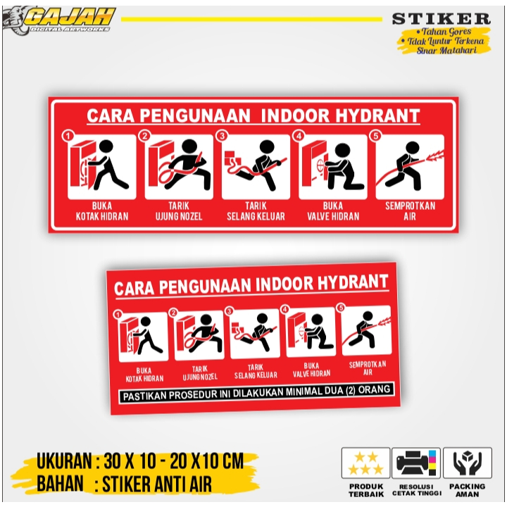 Jual SIGN / RAMBU STIKER CARA PENGUNAAN INDOOR HYDRANT / STICKER RAMBU ...