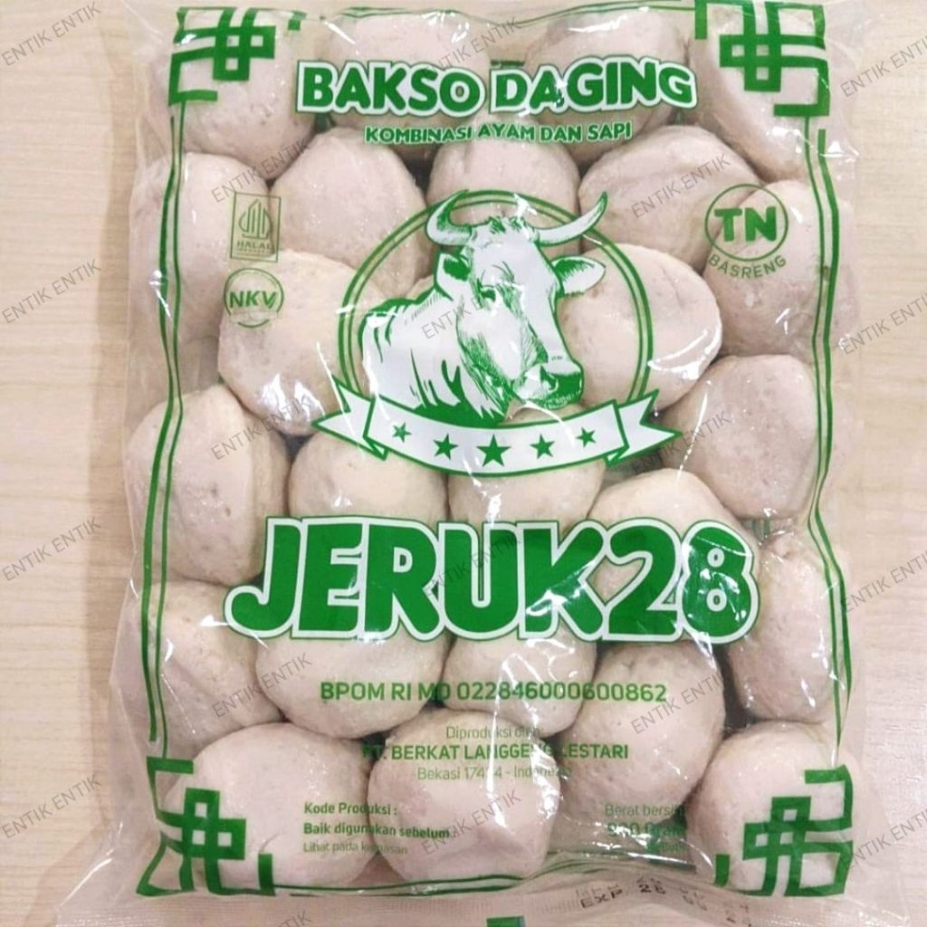 Jual Baso Sapi 1kg (25 pcs) Jeruk 28 | TN 86 | One Rasa Basreng Bakso Goreng | Shopee Indonesia