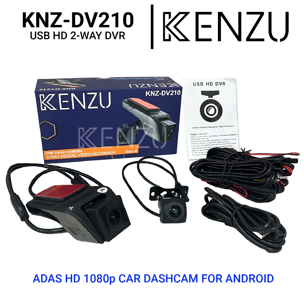 Jual KENZU KNZ-DV210U Dashcam Mobil | 1080p Full HD Front & 720p HD ...