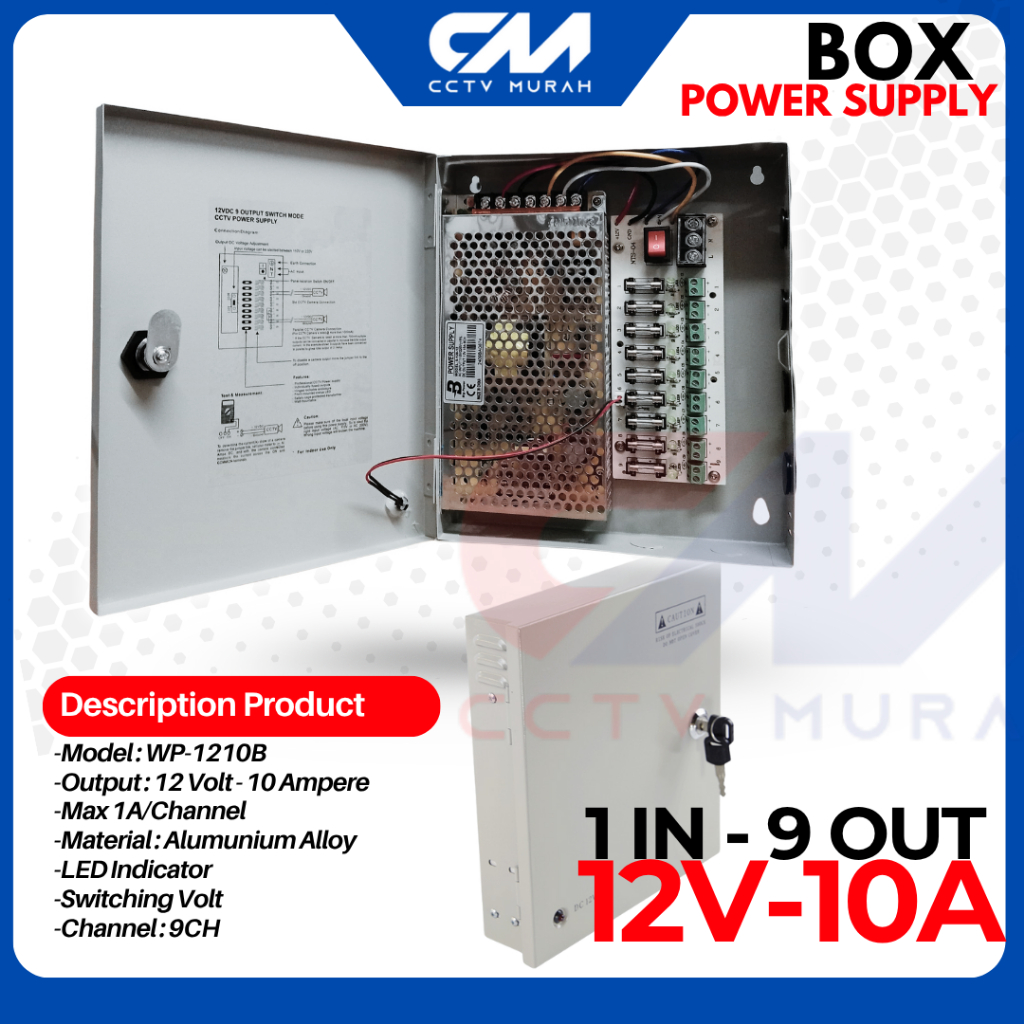 Jual POWER SUPPLY 12V 10A BOX CCTV LED POMPA TERMURAH BERGARANSI ...