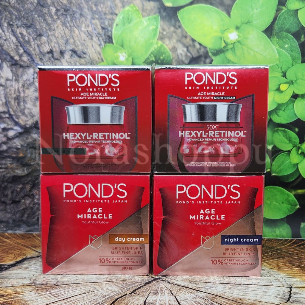Jual Ponds Age Miracle Retinol Day Night Cream Youthful Glow Krim Wajah ...