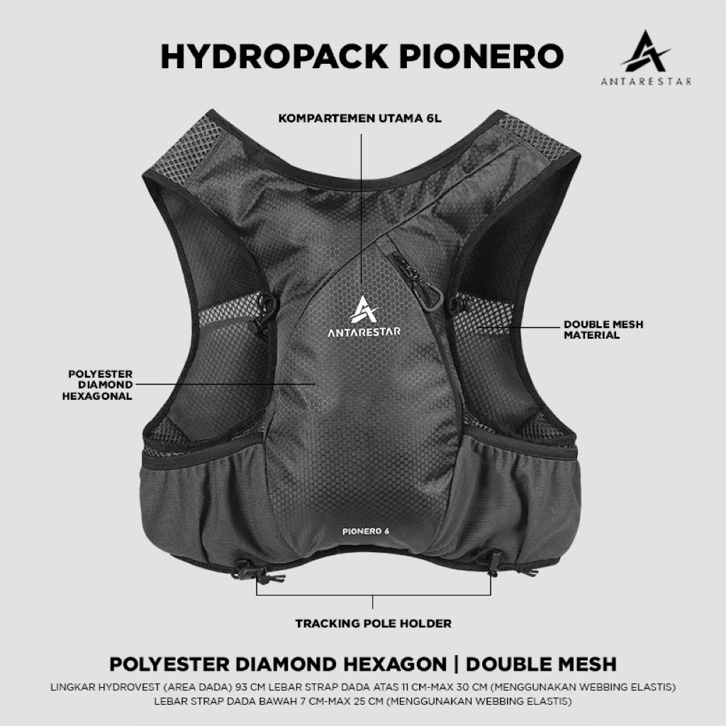 Jual Hydropack Vest Trail Running Pionero Antarestar Hydropack ...
