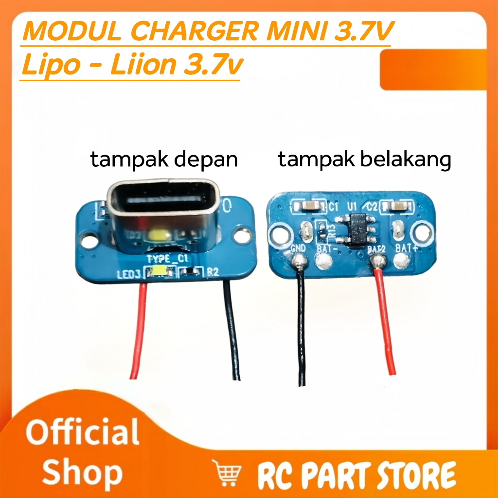 Jual Modul Mini Charging Type-C untuk Baterai Lithium 3.7v type-C 18650 ...