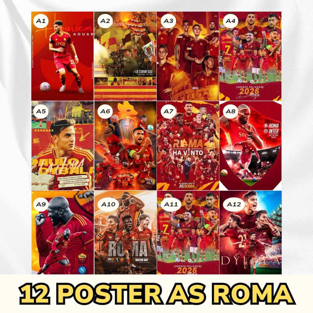 Jual PAKET POSTER AS ROMA DISINI - ISI 12 GAMBAR | Shopee Indonesia
