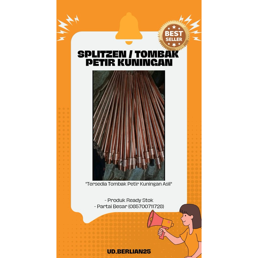 Jual Splitzen / Tombak Penangkal Petir KUNINGAN ASLI TERMURAH | Shopee ...