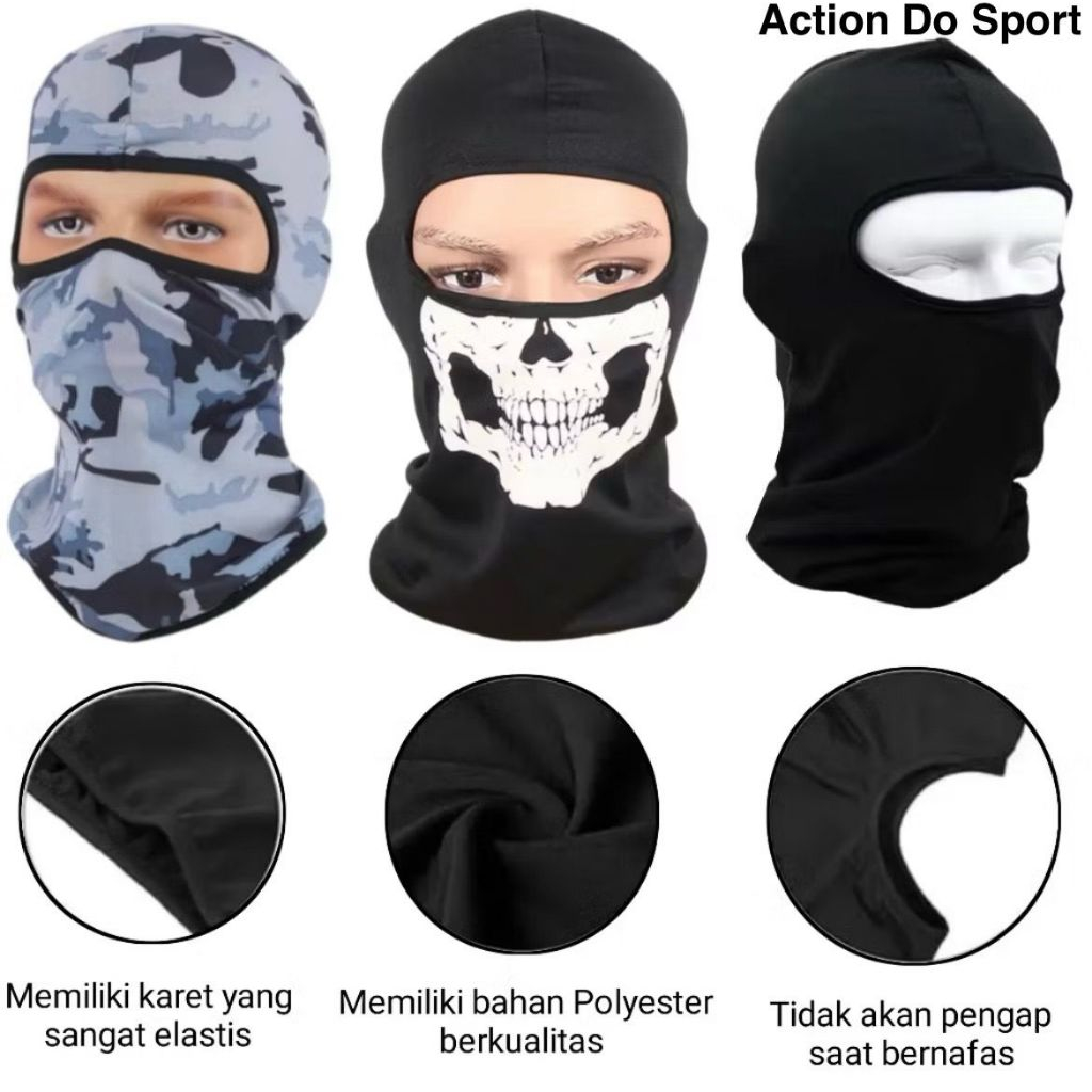 Jual Paket 3 Pcs Masker Ninja Full Face Balaclava Masker Baff Motor ...