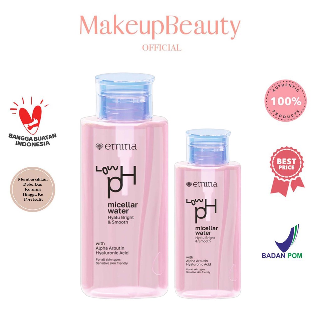 Jual EMINA Low pH Micellar Water HyaluBright & Smooth - 125ml & 300ml ...