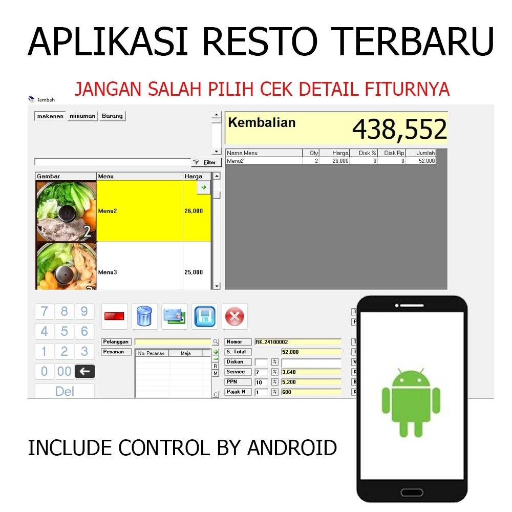 Jual Software Aplikasi Restoran resto cafe Rumah makan (include control ...