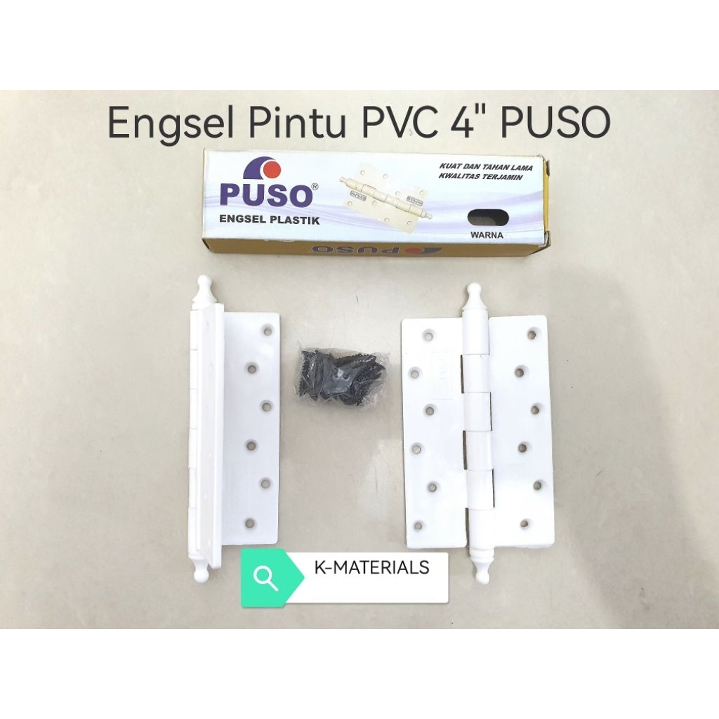 Jual Engsel pintu plastik pvc 4" putih / Engsel pintu pvc kamar mandi 4 ...