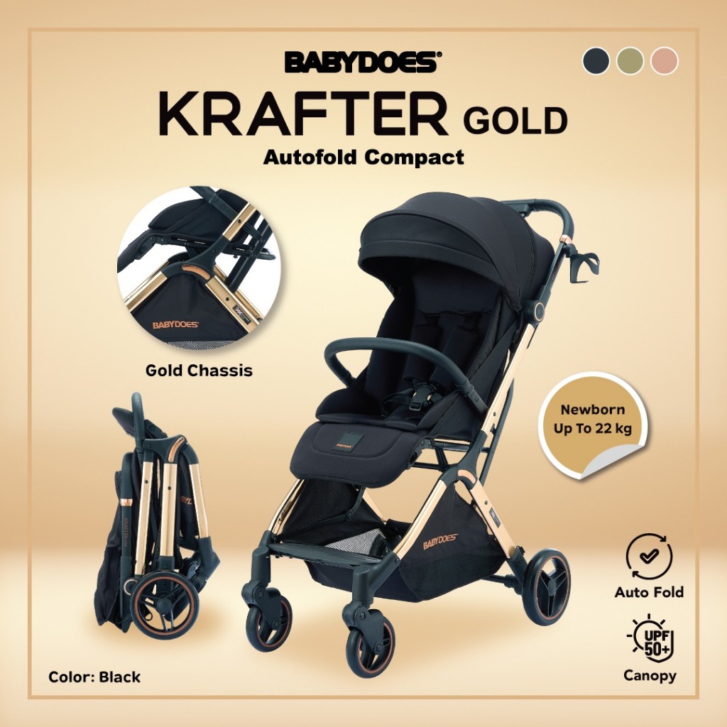 Jual BABYDOES Krafter Gold Stroller | Shopee Indonesia