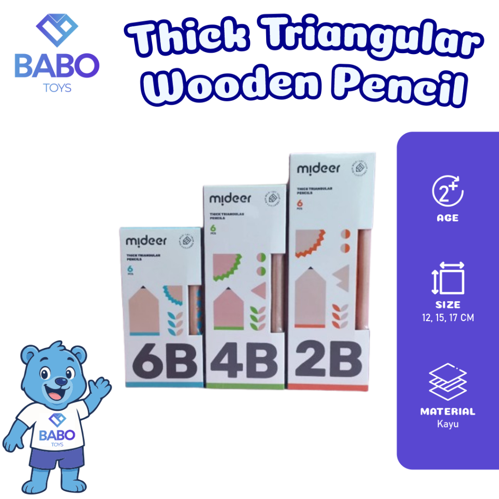 Jual Mideer Alat Tulis Pensil Anak | Ketebalan Pensil 2B 4B 6B | Bahan ...