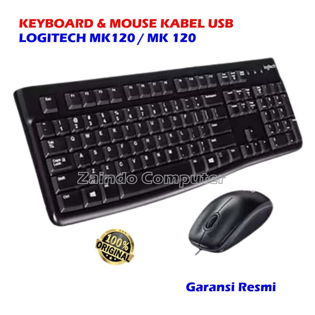 Jual PAKET KEYBOARD MOUSE LOGITECH MK120 KABEL USB KEYBOARD MOUSE KABEL USB LOGITECH MK120 ...
