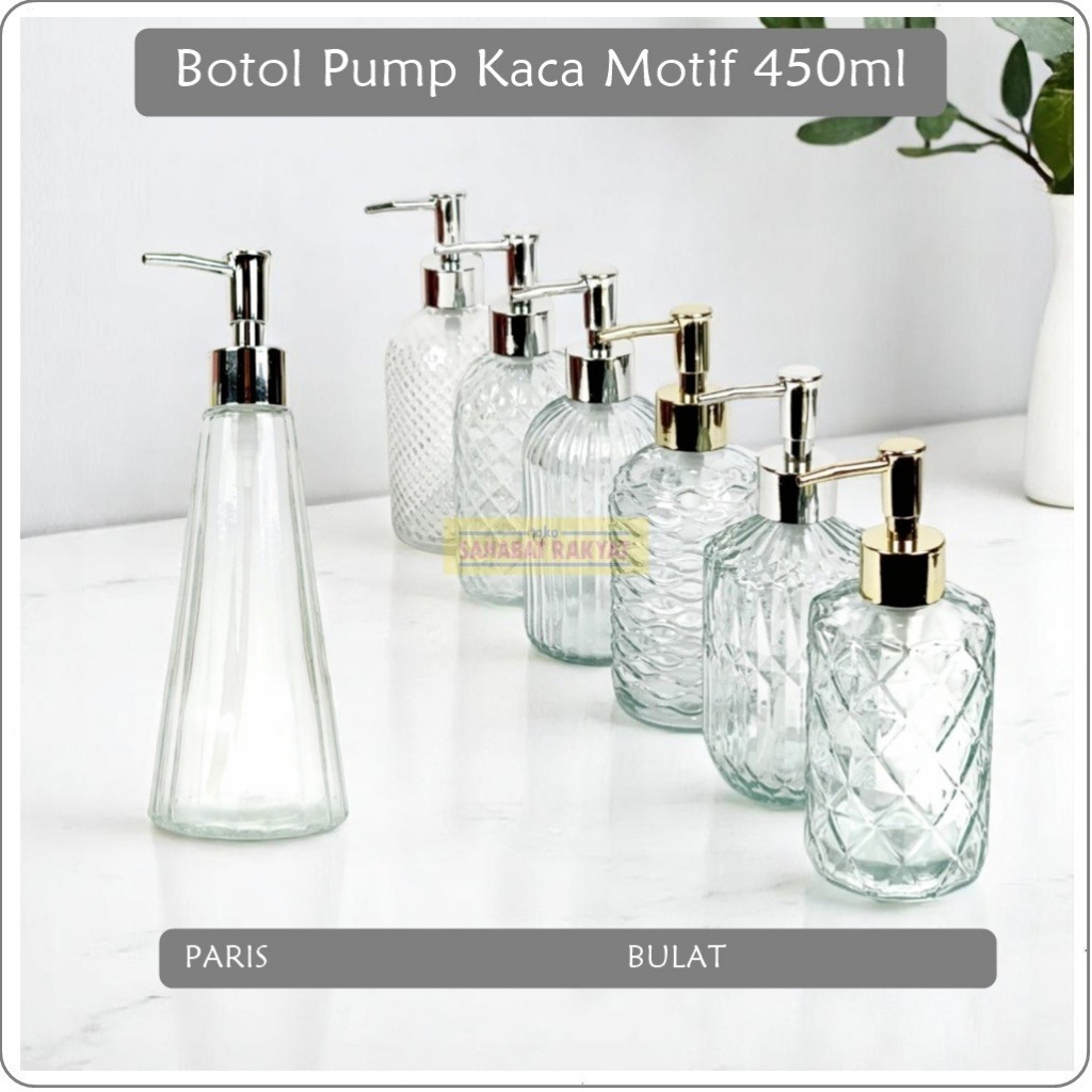 Jual Botol Pump Botol Sabun Cair Pump Kaca 450ml | Shopee Indonesia