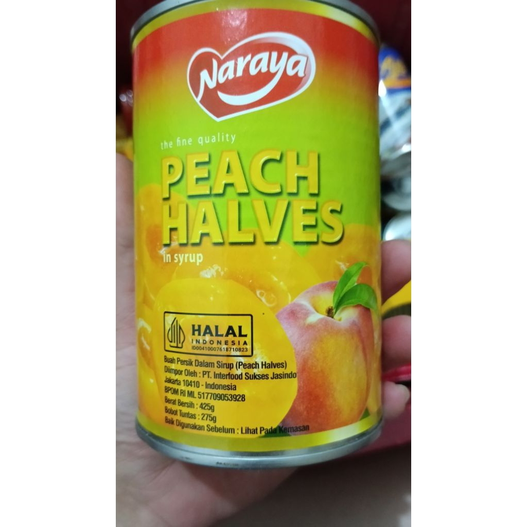 Jual PEACH HALVES NARAYA /PEACH KALENG 425 GRAM | Shopee Indonesia
