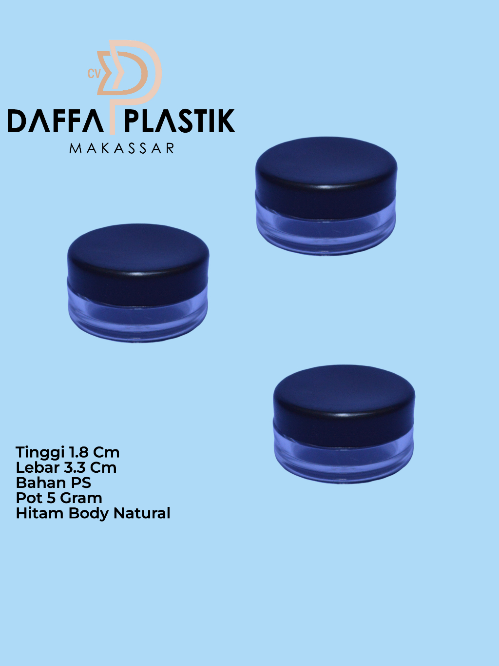 Jual POT 5 GRAM HITAM NATURAL KEMASAN 25 PCS @Rp 1900 | Shopee Indonesia