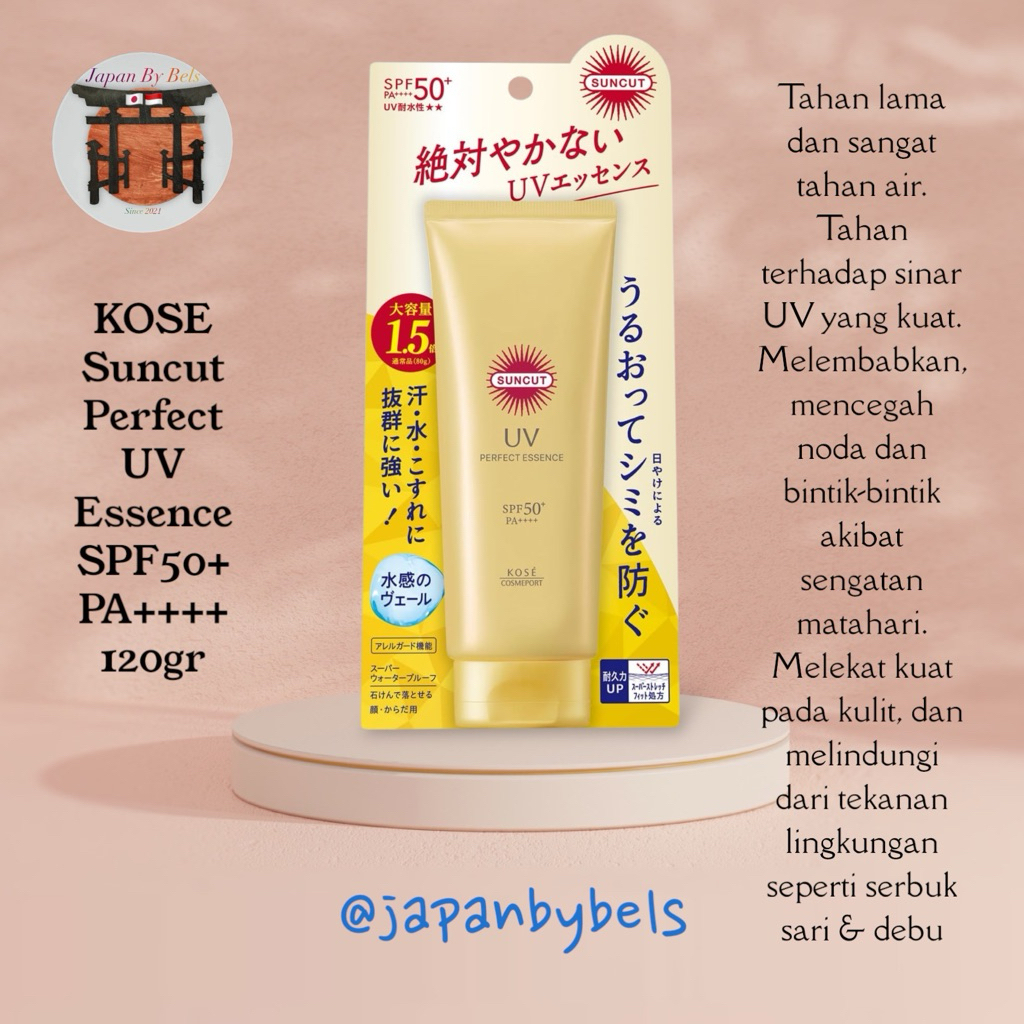 Jual Ready stock! 120gr KOSE suncut uv perfect essence waterproof spf50+ pa++++ | Shopee Indonesia