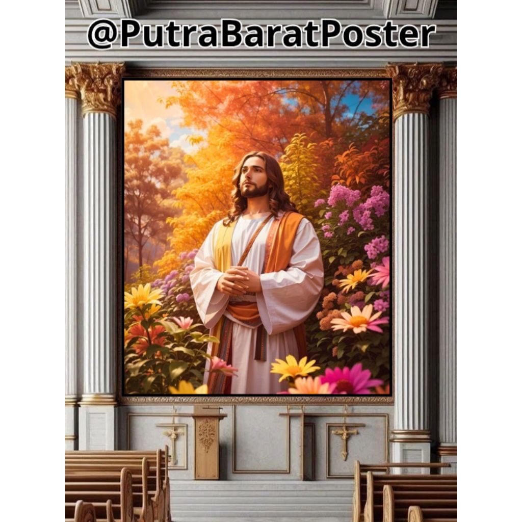 Jual Poster Cetak Hiasan Dinding Jumbo Gambar Yesus Uk 70x100 Cm, Tanpa ...