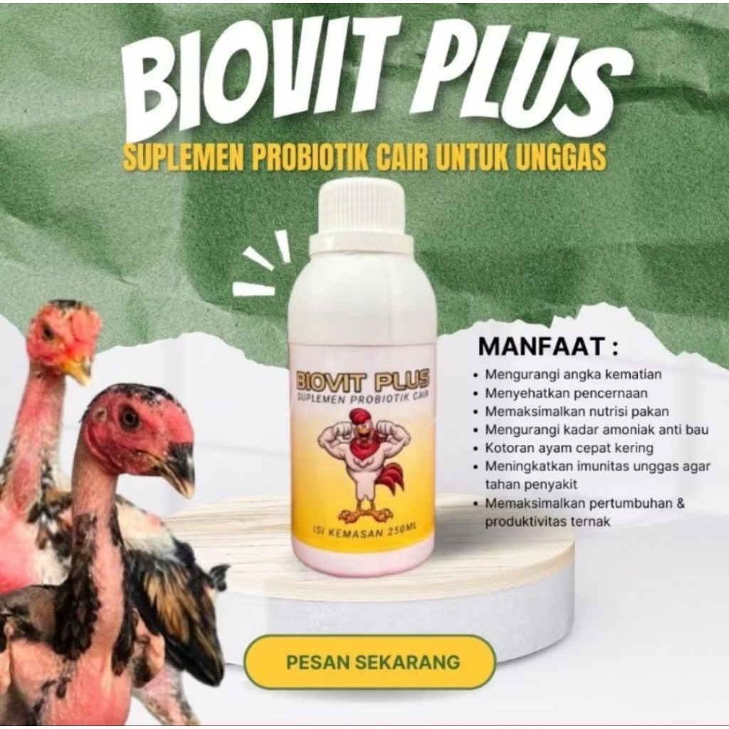 Jual BIOVIT PLUS 1000ML Probiotik Cair Untuk Kotoran Ayam Tidak Berbau ...
