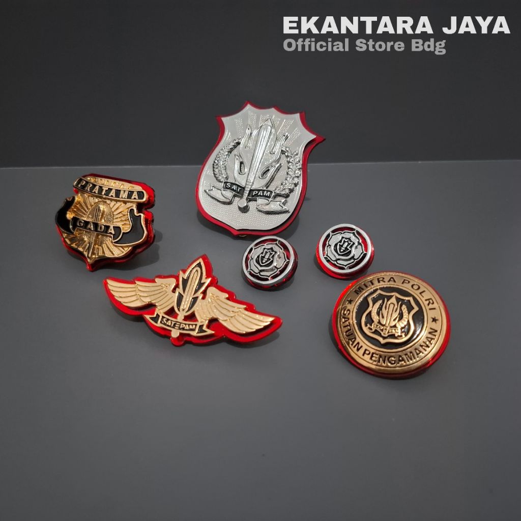Jual Set Atribut Pin Kewenangan Lencana Satpam Cor Silver - Pin Gada ...