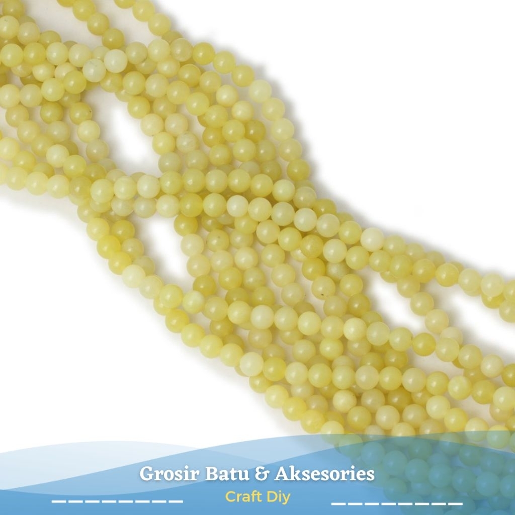 Jual Batu Alam Lemon Jade 4/6/8/10mm Manik Batu membuat Gelang Diy ...