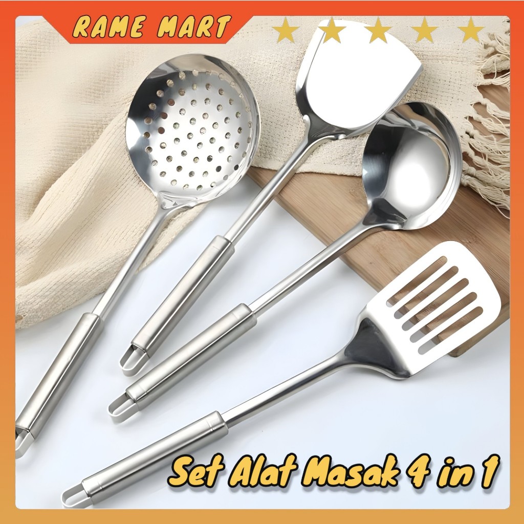 Jual Paket Alat Masak 4in1 Stainless Steel Set Dapur Serbaguna Sutil ...
